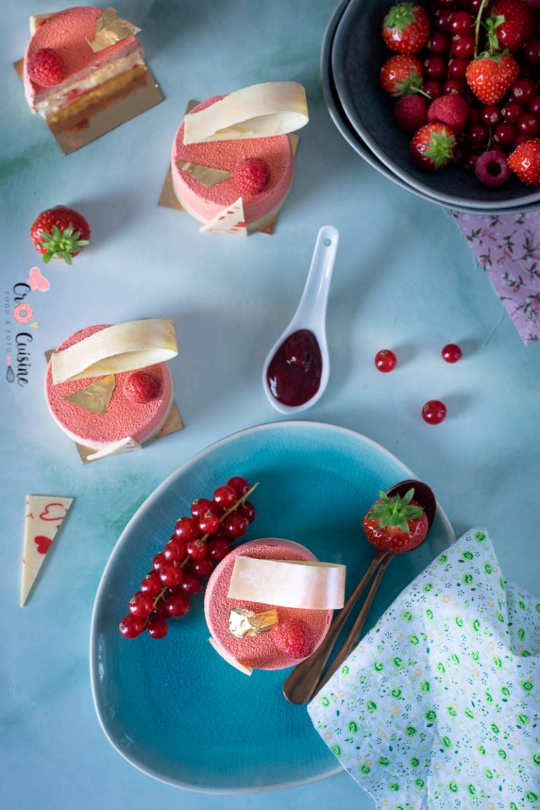 Entremets fruits rouges, chocolat blanc - Cuisine et Gourmandises