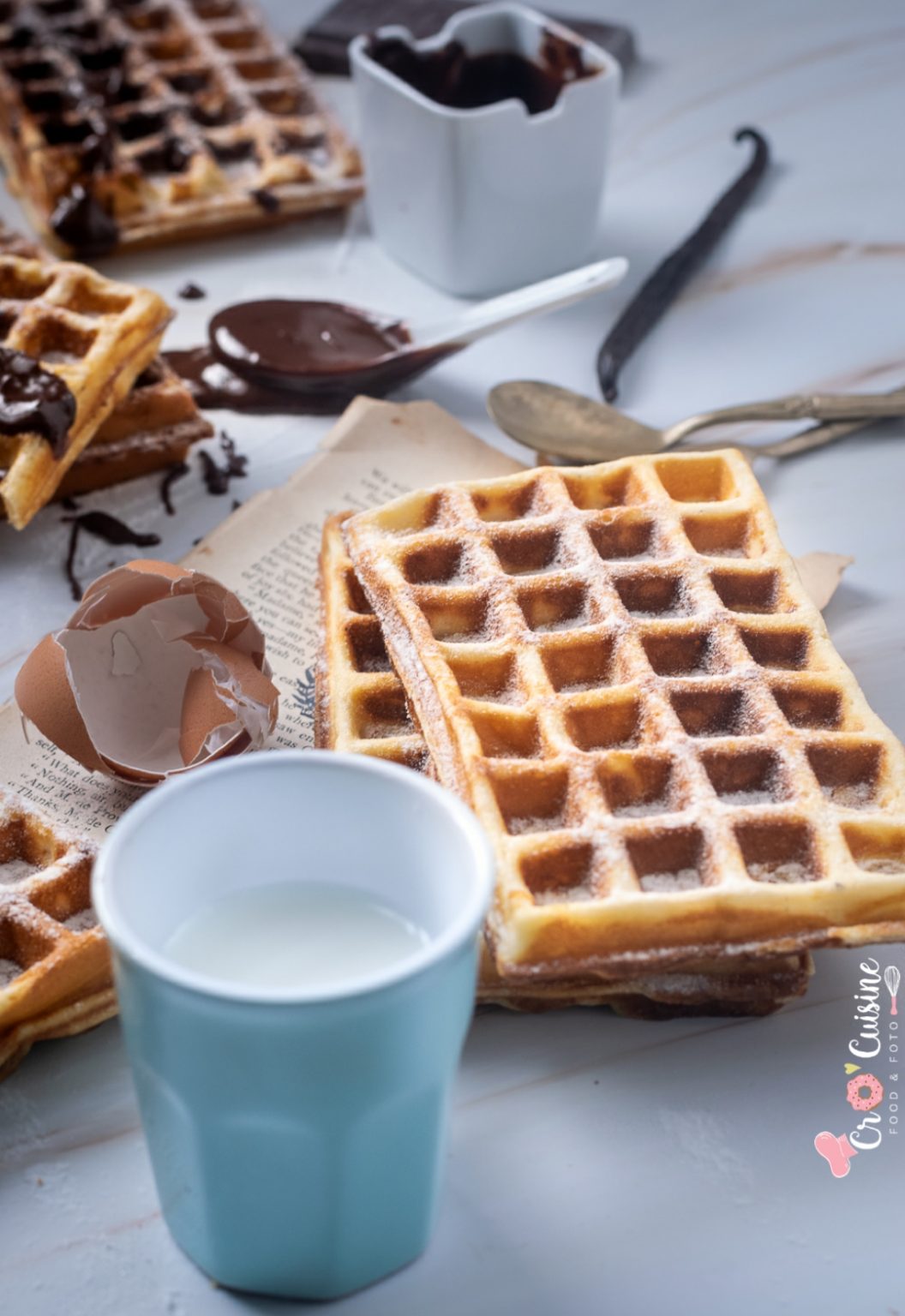 Gaufres vanilles rapides & sauce chocolat express - Cuisine et Gourmandises